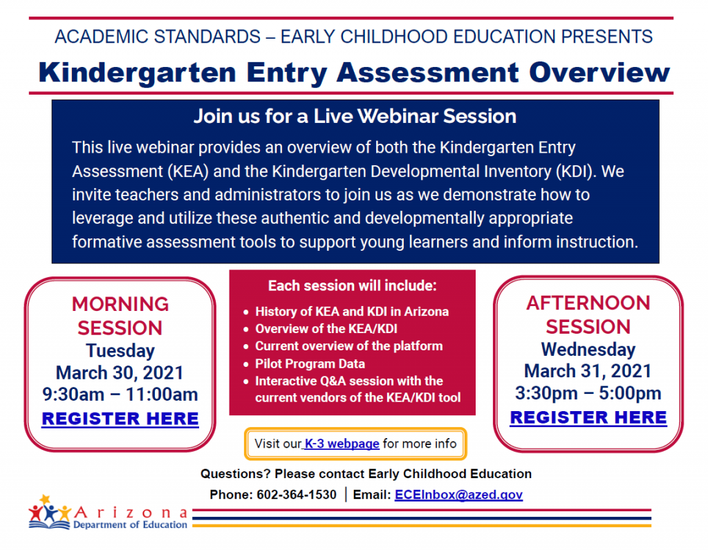 Kindergarten Entry Assessment Overview | Arizona Early Childhood