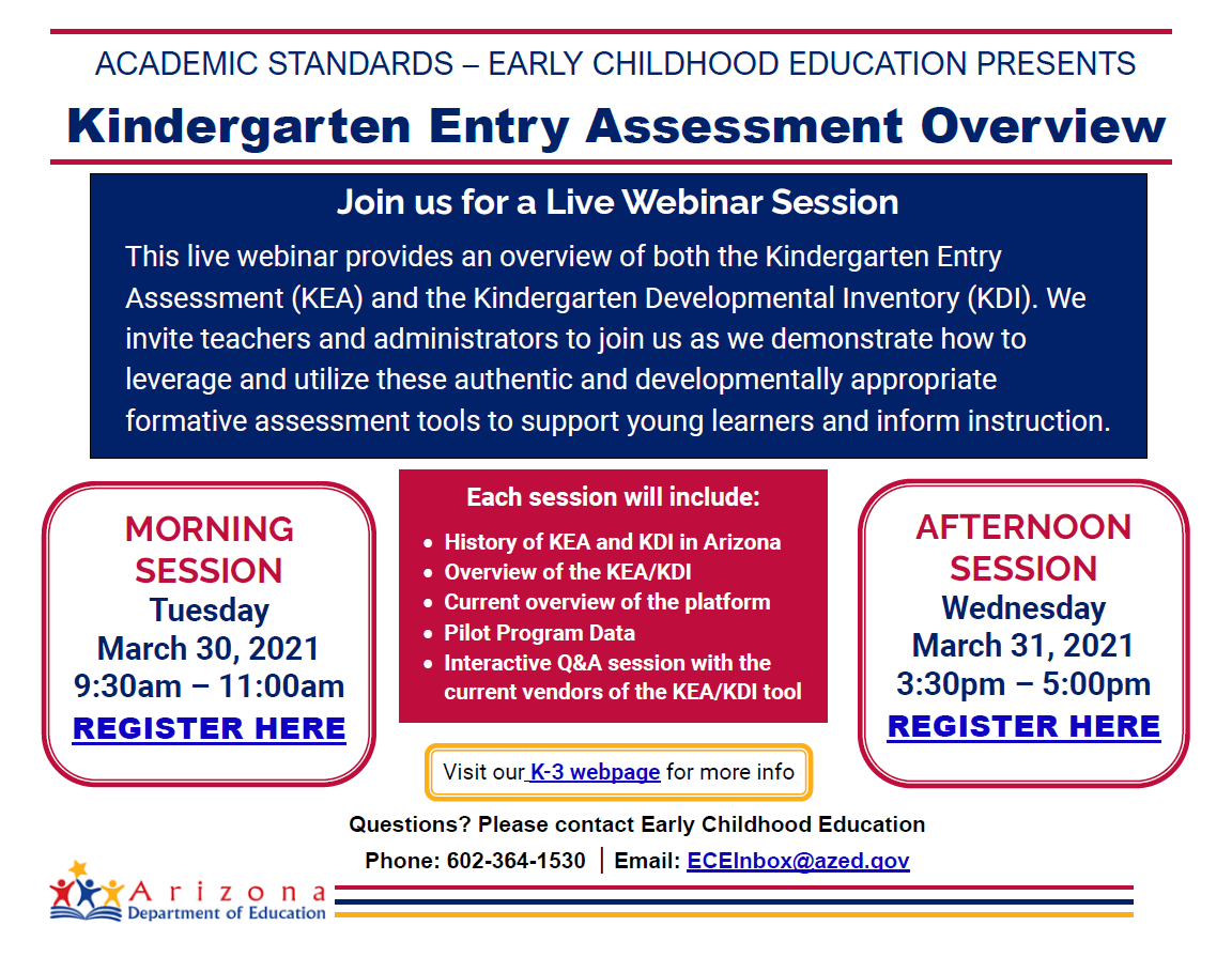Kindergarten Entry Assessment Overview Arizona Early Childhood Kindergarten Entry Assessment Overview Arizona Early Childhood